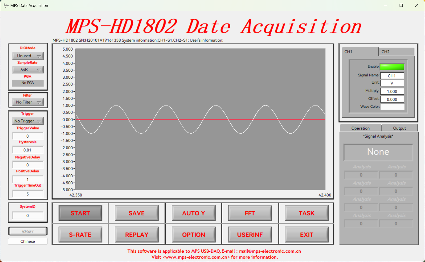 MPS-HD1802二通道18位高动态范围采集卡-数据采集卡-北京启创莫非电子科技有限公司