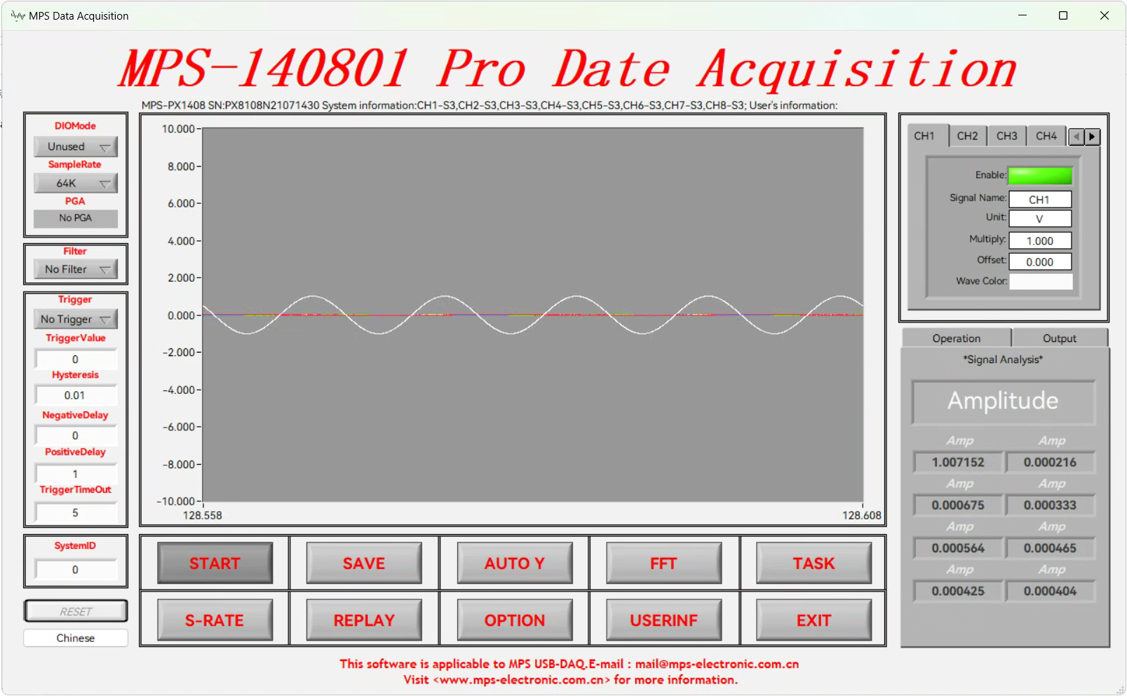 MPS-140801(V2)八通道 24 位高动态采集卡-数据采集卡-北京启创莫非电子科技有限公司
